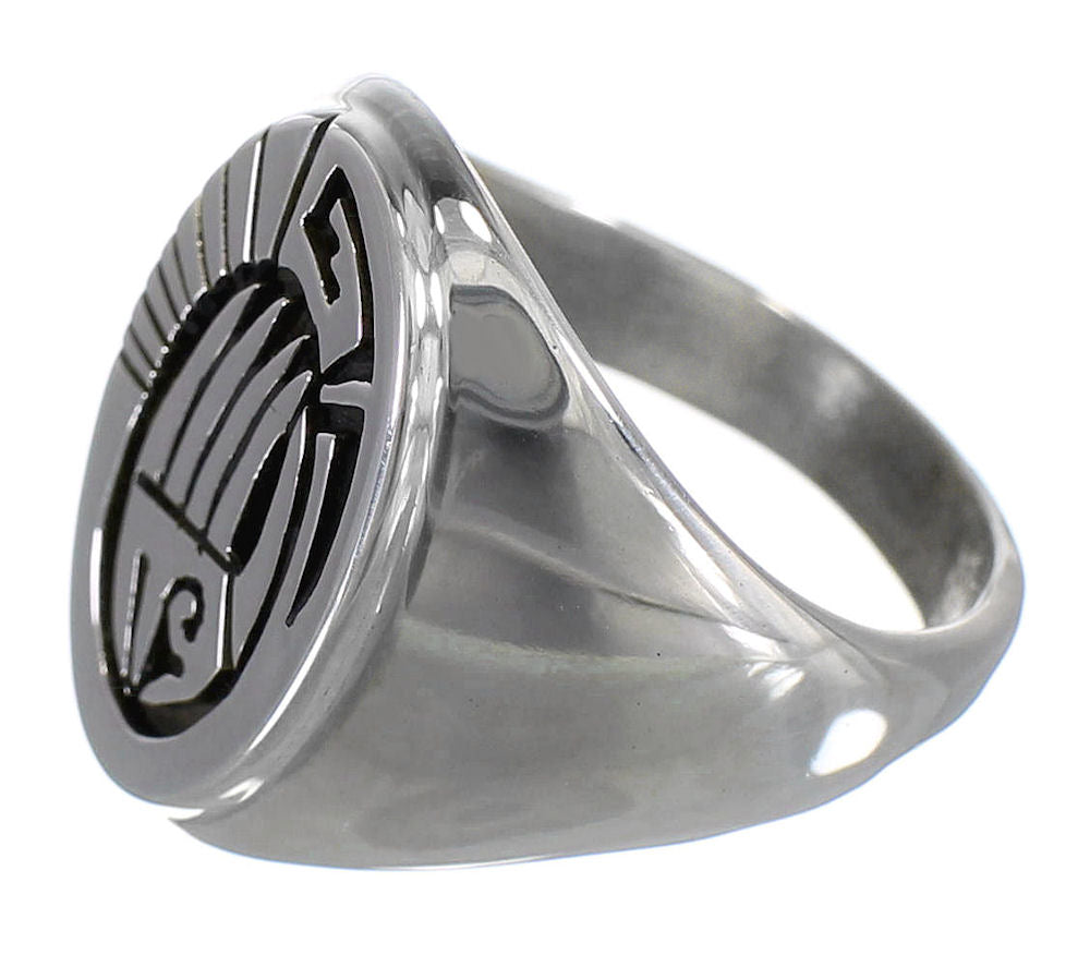 Navajo Calvin Peterson Sterling Silver Bear Paw Water Wave Ring Size 1 ...