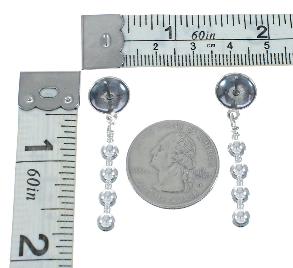 Sterling Silver Navajo Bead Post Dangle Earrings X10149 ...