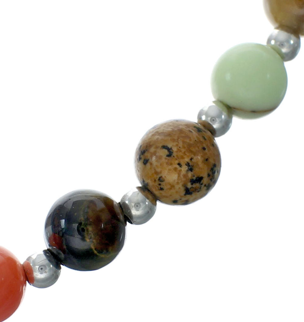 Native American Sterling Silver Treasure Multicolor Bead Necklace X107 ...