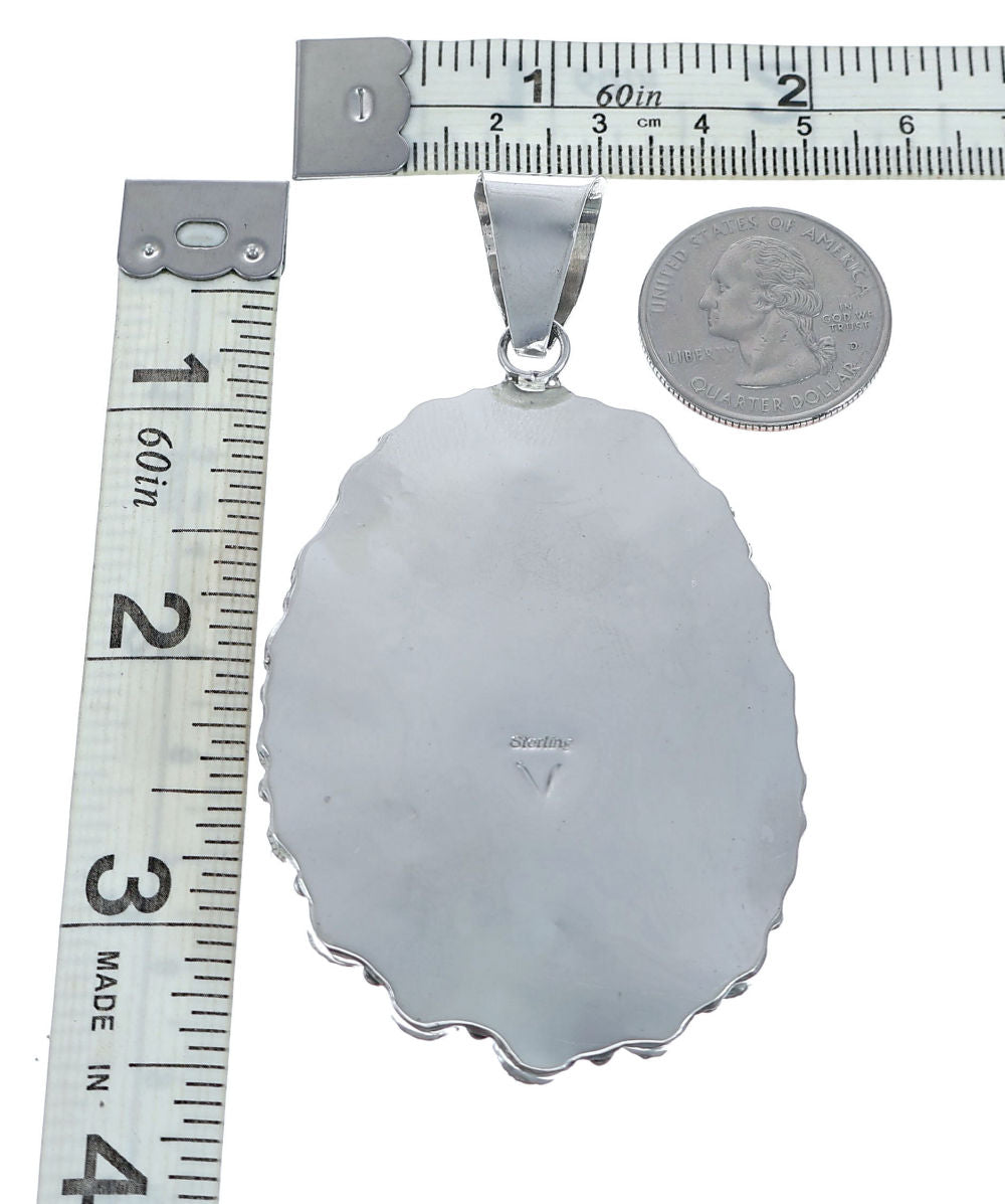 Navajo Native American Sterling Silver Turquoise Treasure Pendant NN20 ...