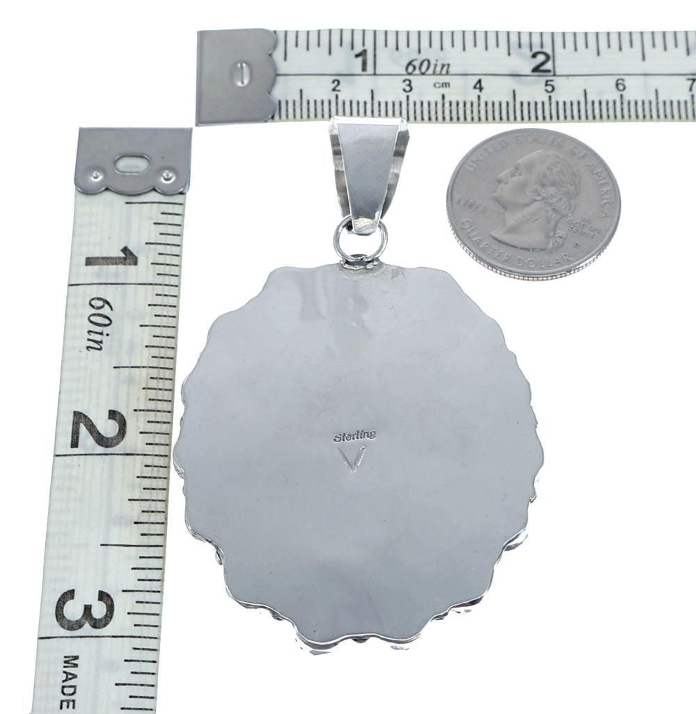 Navajo Native American Sterling Silver Turquoise Treasure Pendant NN20 ...