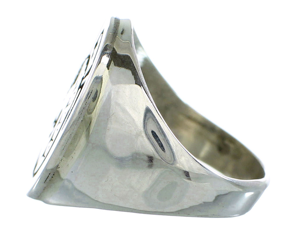 Navajo Sterling Silver Calvin Peterson Bear Water Wave Ring Size 11-1 ...