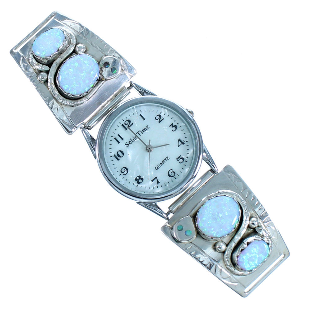 Turquoise Opal Snake Sterling Silver Effie Calavaza Zuni Watch RX11728 ...
