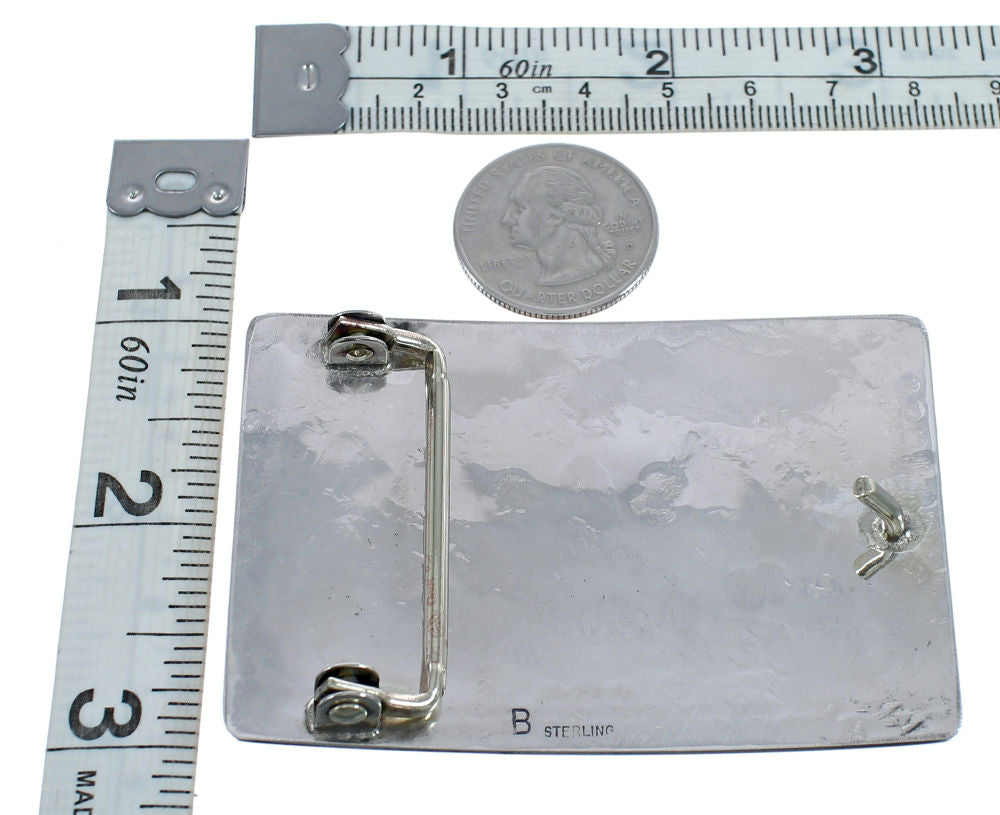 Native American Navajo Sterling Silver Bear Paw Belt Buckle JX124349 ...